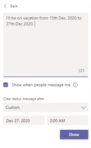 Change Teams offline status with out of the office message | EasyTweaks.com
