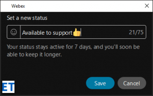 Set online status in Webex Teams App| EasyTweaks.com