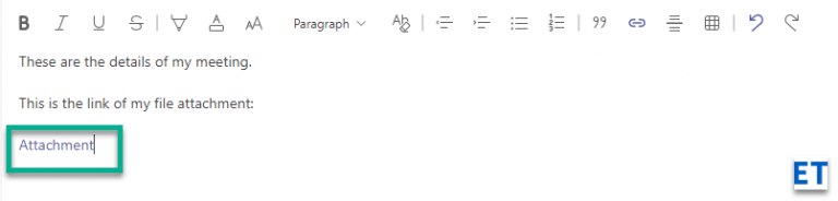 Attach files to Microsoft Teams calendar meetings