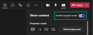 Can't share computer audio on Microsoft Team - How to fix?