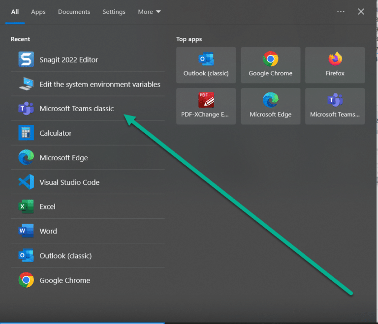 How to pin the Microsoft Teams to the Windows start menu?