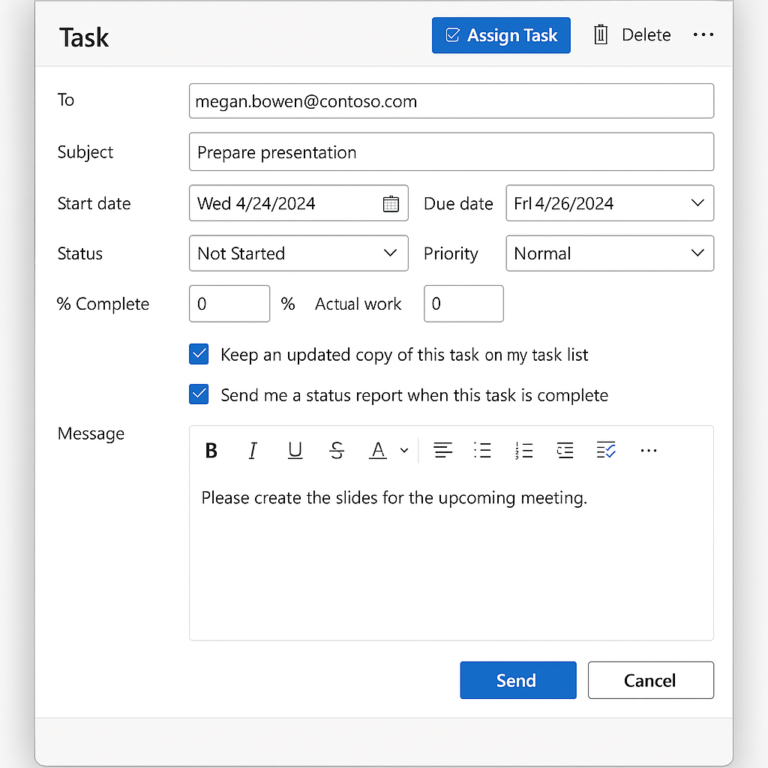How to share tasks in Outlook for better team collaboration?