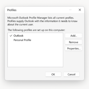 How do I find my Outlook profile in Windows 10 & 11?