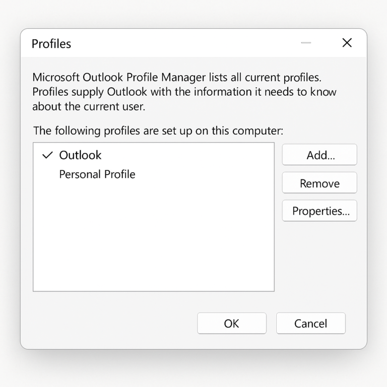 How do I find my Outlook profile in Windows 10 & 11?