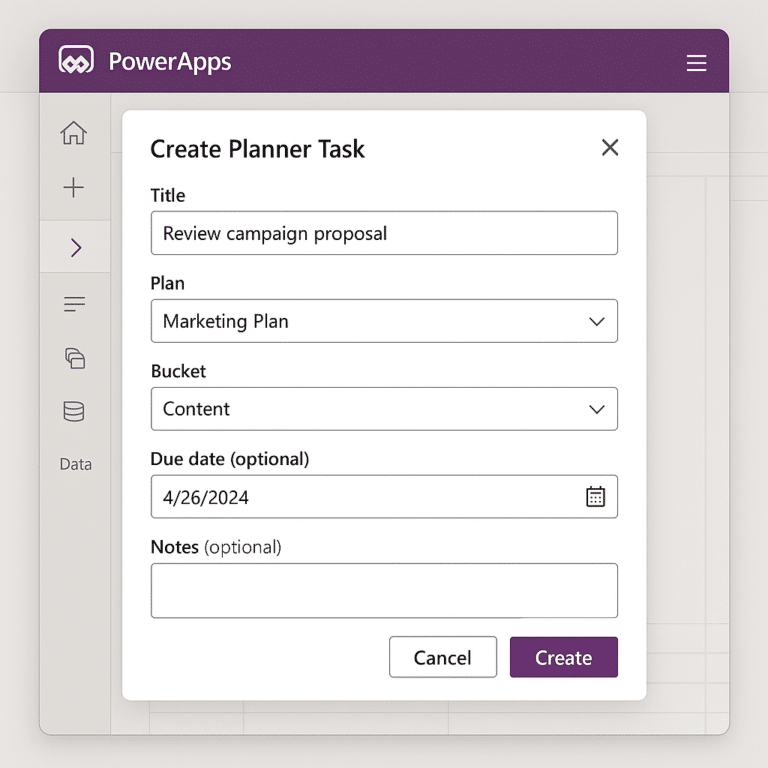 How to connect Planner to Power Apps integration guide