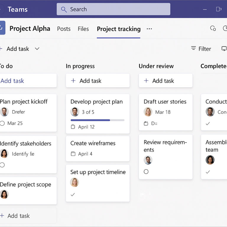How to use Microsoft Teams to track project status?