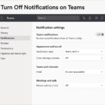 How to turn off Teams email notifications for focus?