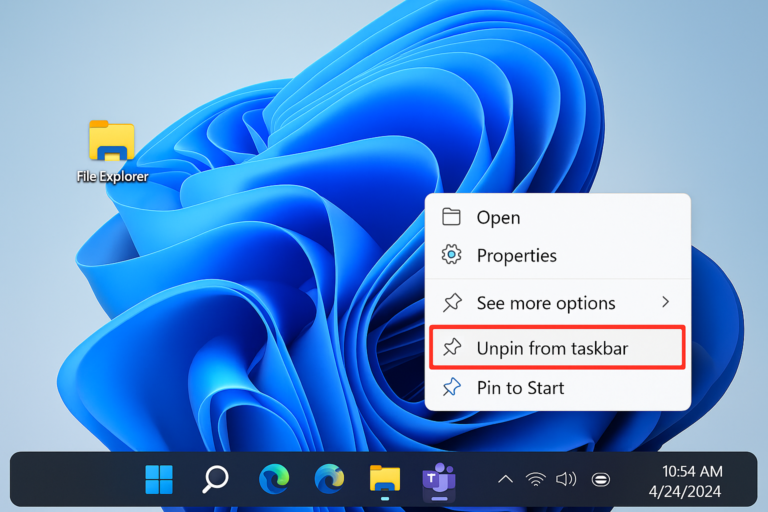 How to pin files and folders to the taskbar in Windows 11?