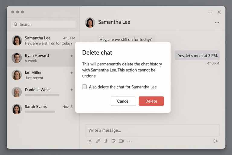 How can I clear my Teams old chat history?