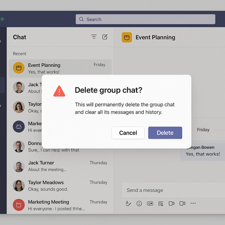 How to delete or recall messages in Microsoft Teams?