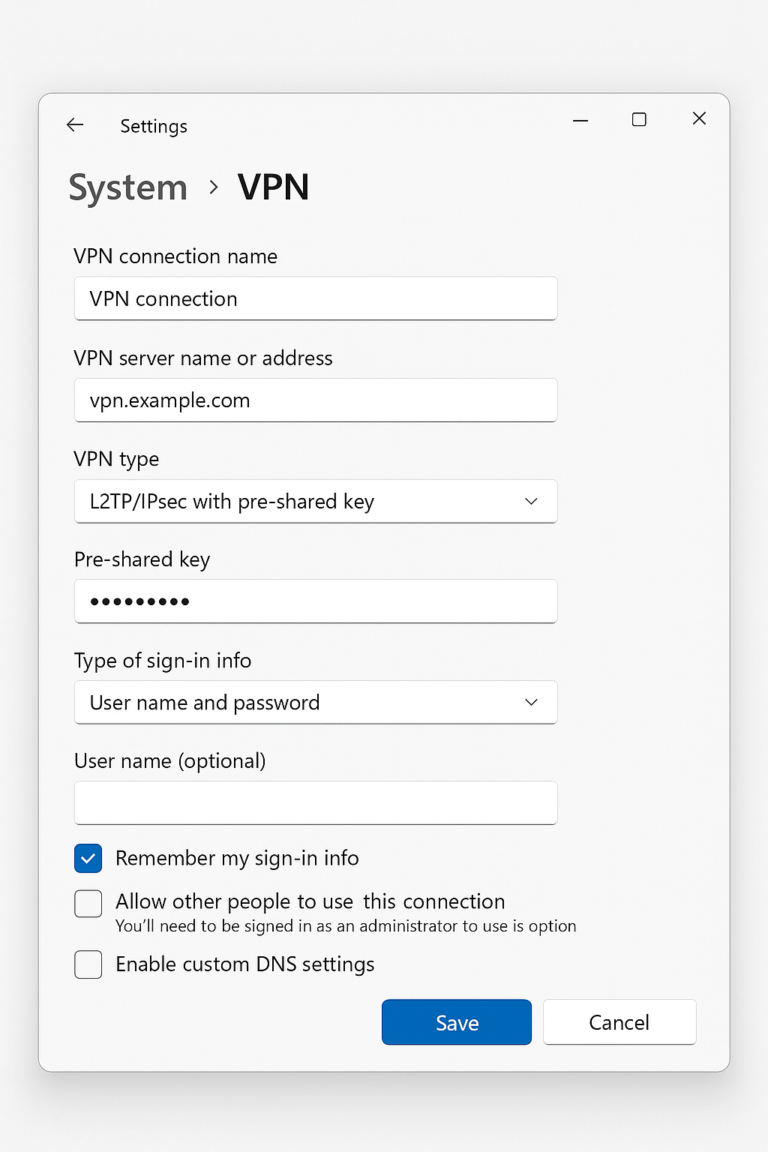 How to Set Up a VPN Connection in Windows 11?