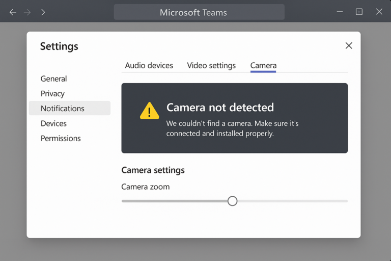 Microsoft Teams not recognizing camera: quick fix guide
