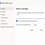 How to set a custom status message in Microsoft Teams?