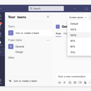 Change Microsoft Teams screen resolution size and settings