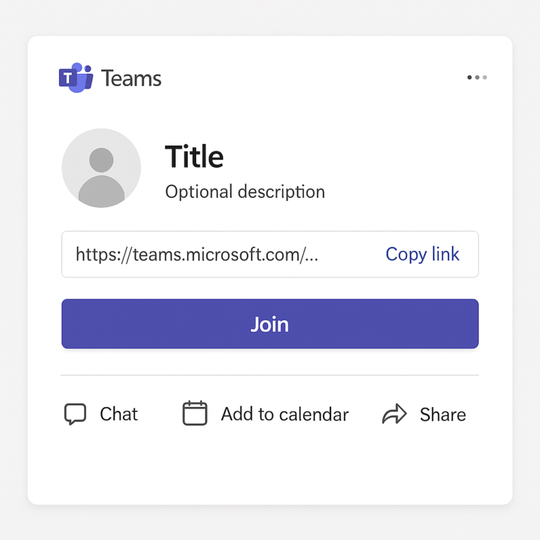 How to create a direct Microsoft Teams chat with me link?