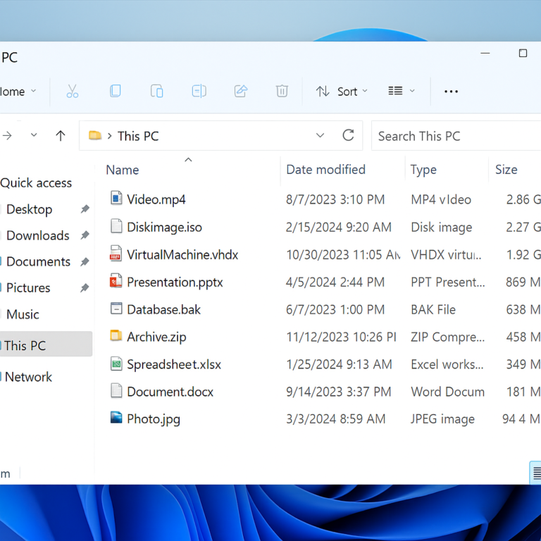 How to find large files in Windows 11 using built-in tools?
