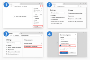 How to empty the browsing cache in Microsoft Edge?