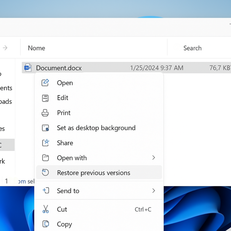 How to restore files to previous versions in Windows 11?