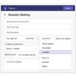 How to set up recurring meetings in Microsoft Teams?