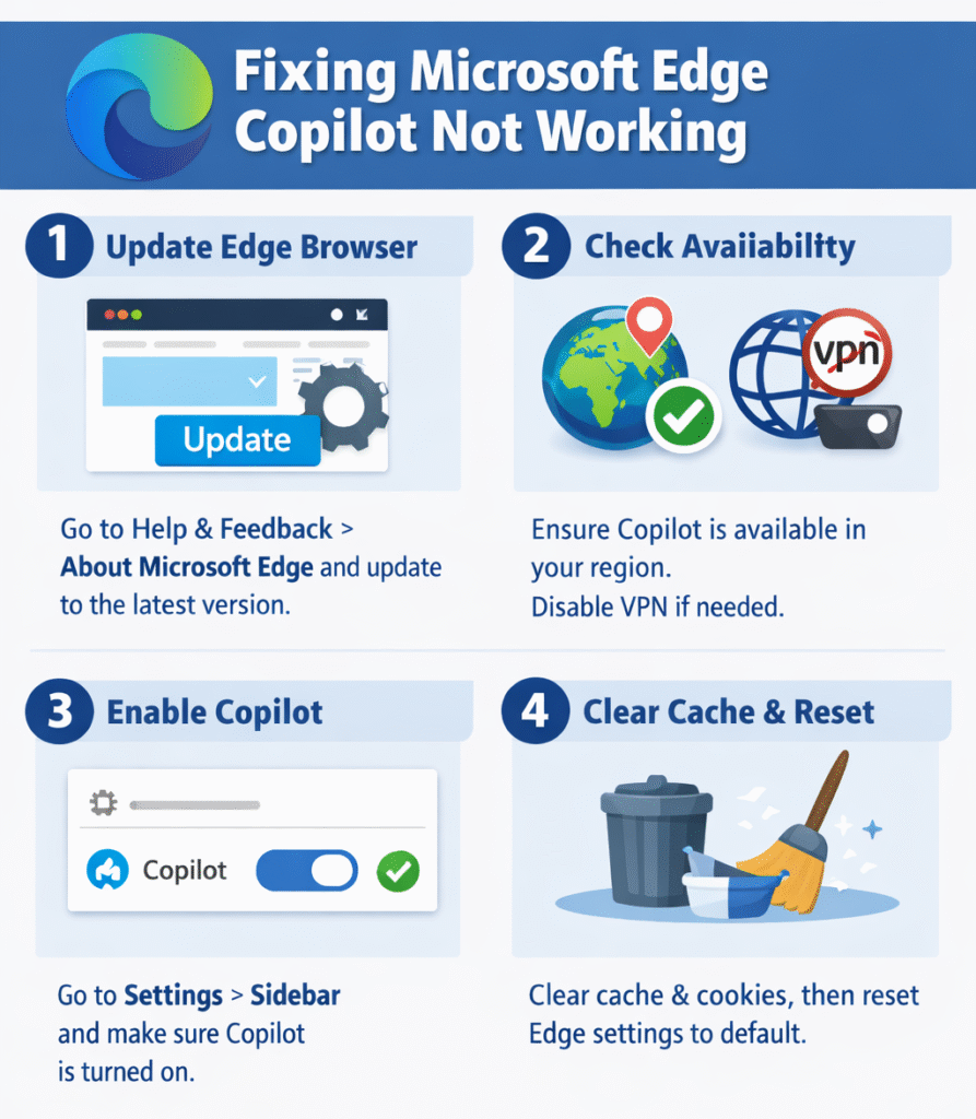 How to fix Copilot not working in Microsoft Edge?