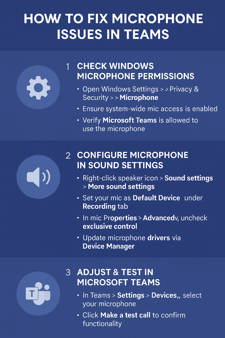 How to fix microphone issues in Microsoft teams after update