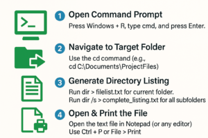 How to print a directory file list in Windows 10 & 11?