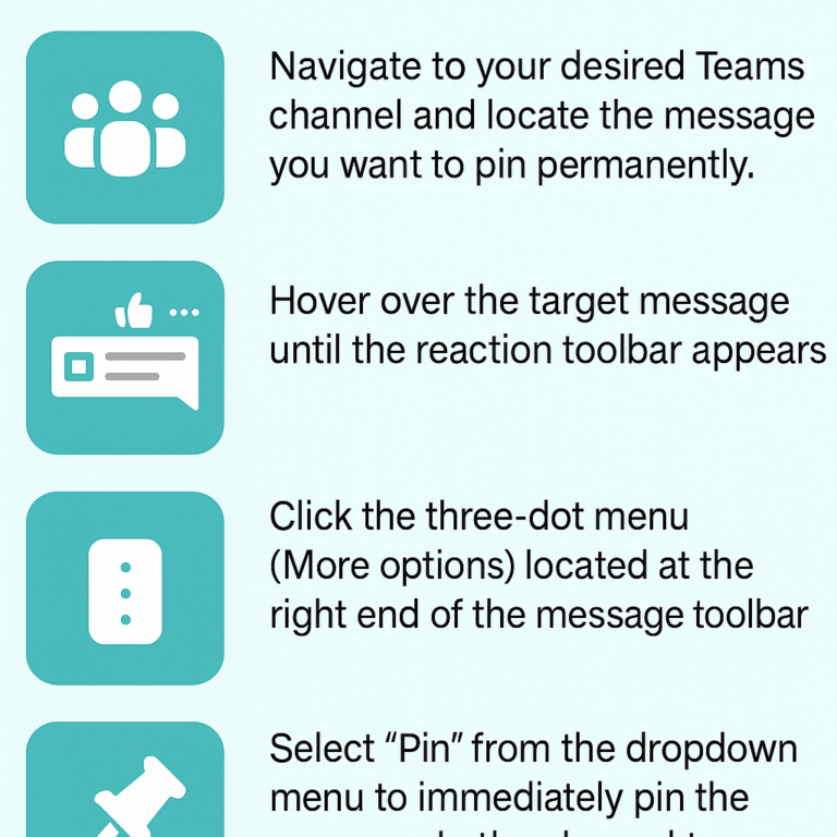 How to pin chat messages in Teams and manage pinned content?