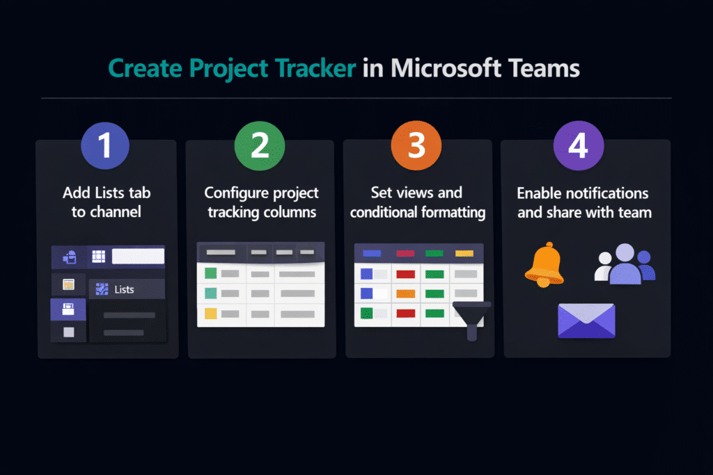 How to use Microsoft Teams to track project status?