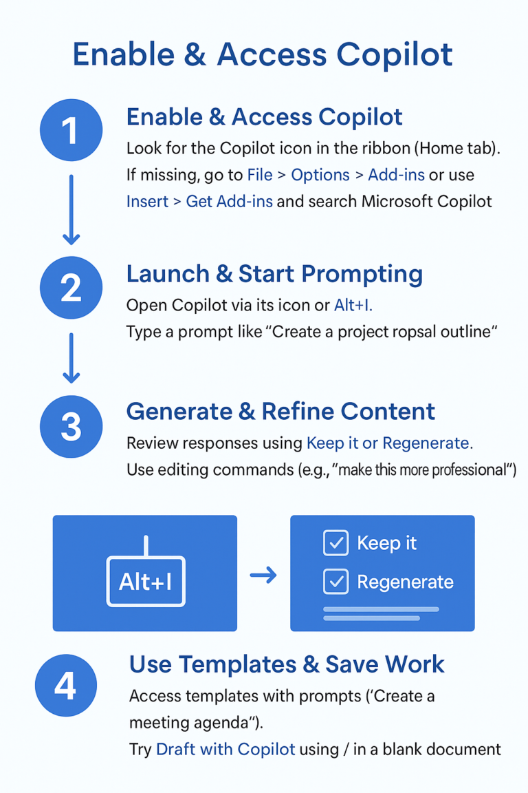 How to use Copilot in Word for document creation & formatting?