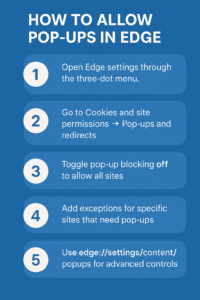 How to disable Microsoft Edge pop up blocker?