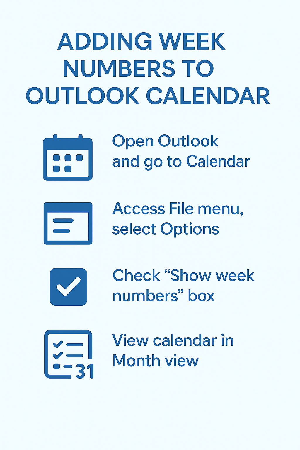 How to show week numbers in Outlook calendar on Windows 11?