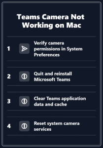 Fix Microsoft Teams camera not detected on Mac