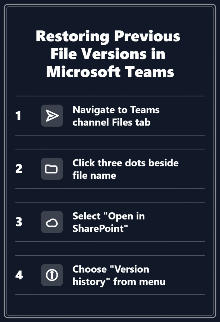 How to restore previous versions of a file in Microsoft Teams?