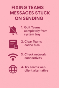 How to solve Teams messages stuck on sending status?
