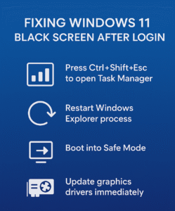 How to fix Windows 11 black screen after login and startup?