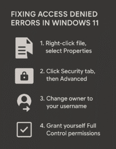 How to fix access denied errors to files and folders in Windows 11?