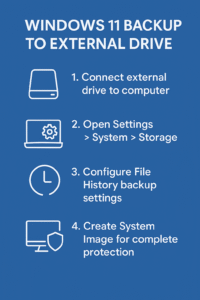 How to backup files to external hard drive in Windows 11?