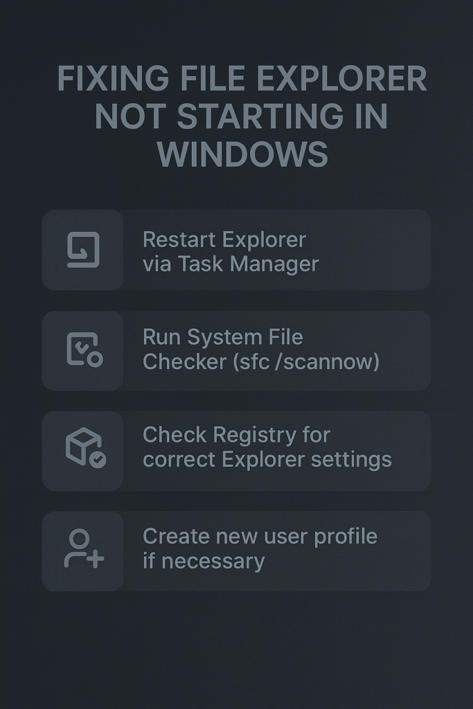 Fix file explorer not starting up in Windows 10 and Windows 11