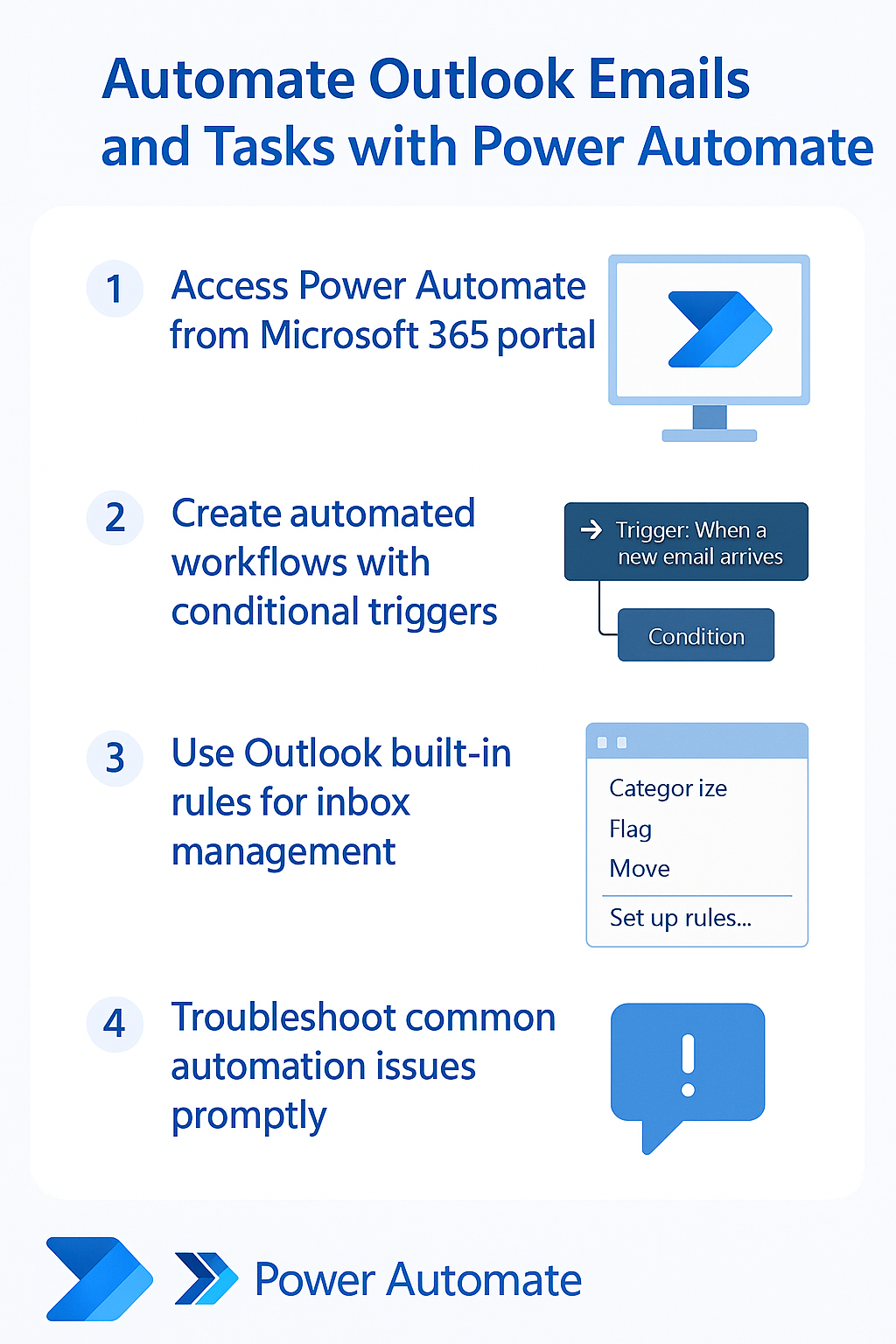 How to use Power Automate tasks in Outlook for productivity?
