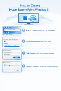 How to create system restore points in Windows 11 PC?