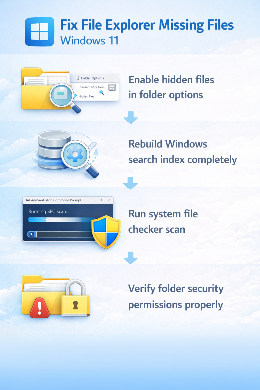 How to fix File Explorer if files are missing in Windows 11?