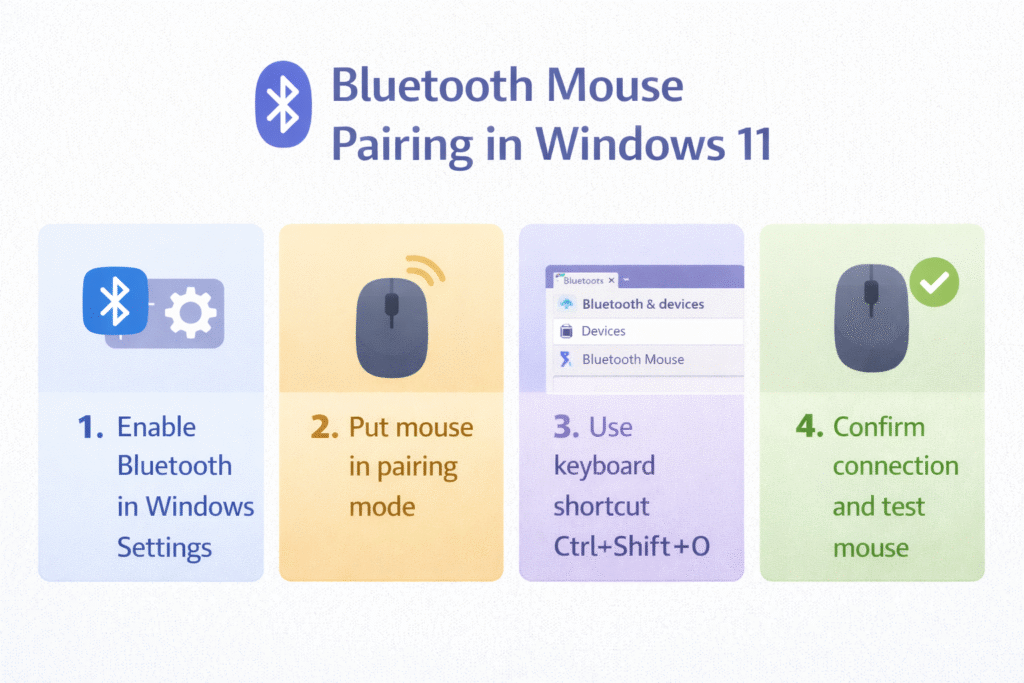 How to Pair a Bluetooth Mouse in Windows 11 computers?