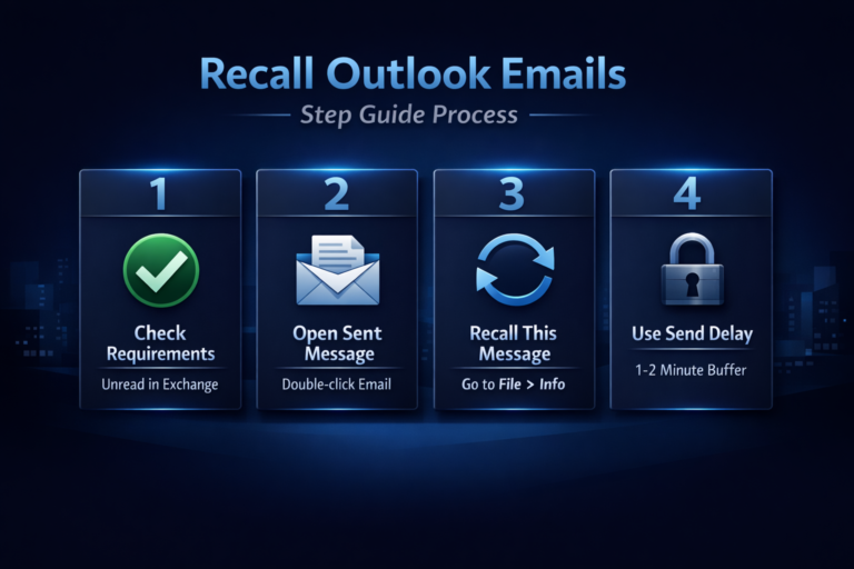 How do I recall an email in Outlook after 1 hour?