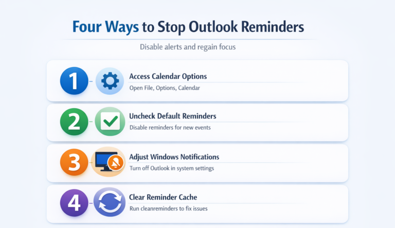 How to stop Outlook calendar reminders? | EasyTweaks.com